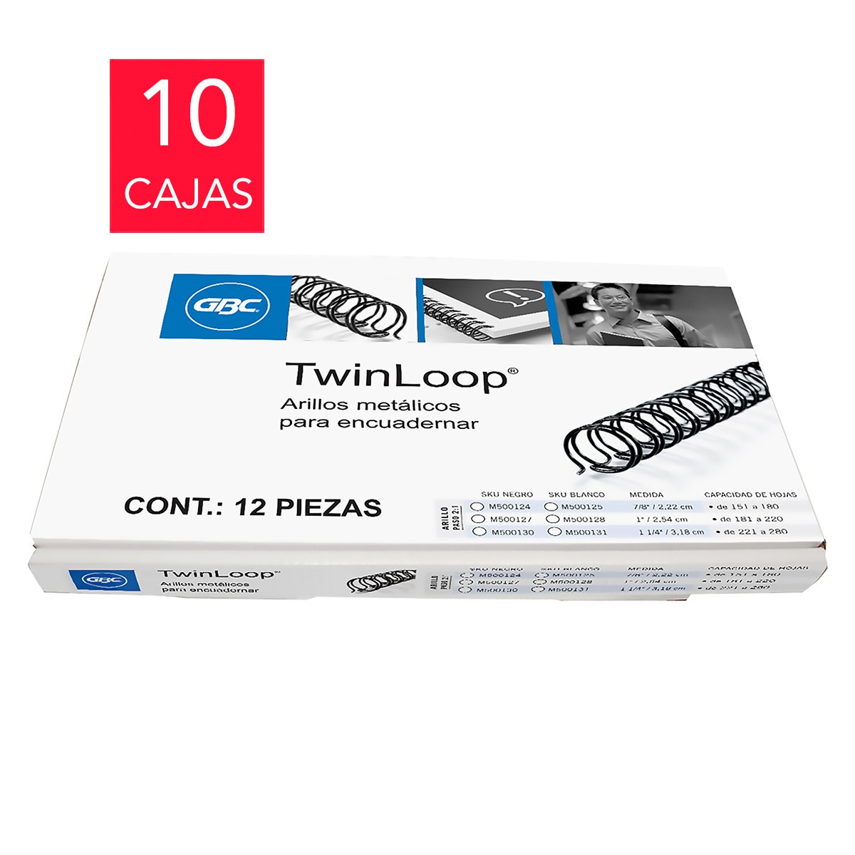GBC Arillo Metálico 7/8" TwinLoop hasta 195 Hojas Color Negro | Costco ...