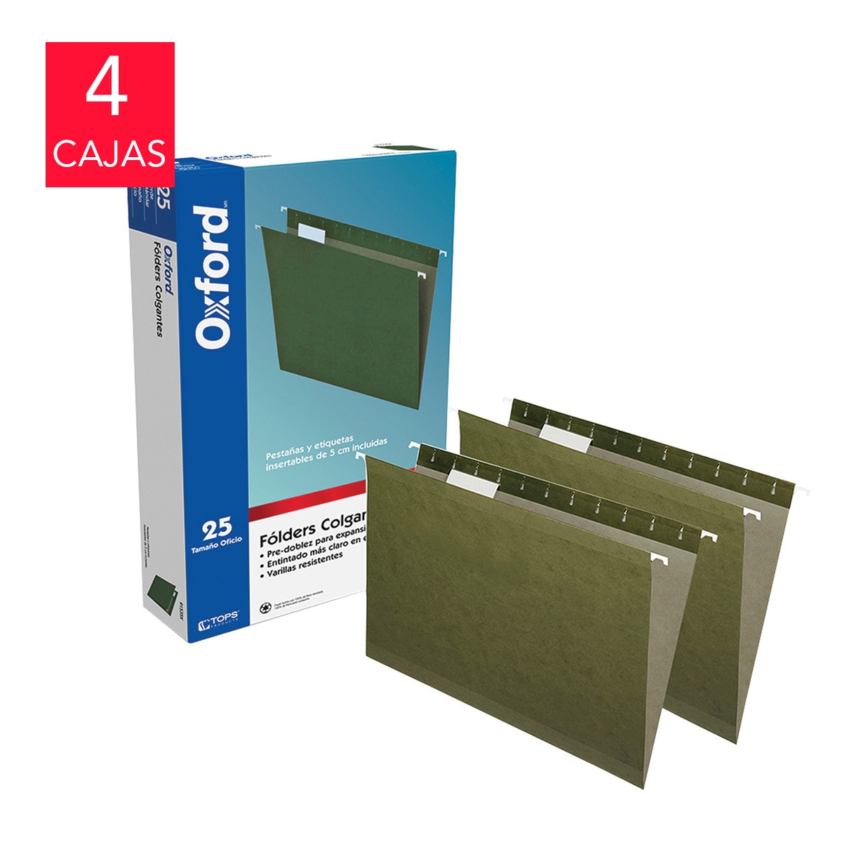 Oxford, Folder Tamaño Oficio Reciclado Color Verde, 100 P...