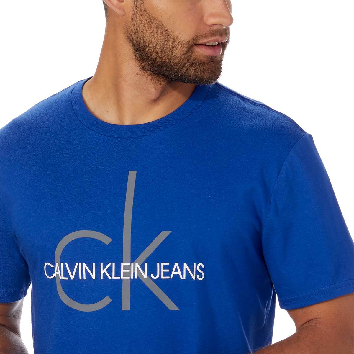 Calvin Klein, Playera de Manga Corta para Caballero, Azul, Grande ...