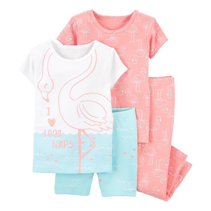 Carter's, Pijama de 4 Piezas para Niña o Niño, Rosa - Flamingo, 2T ...