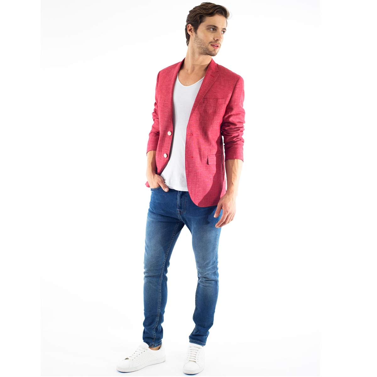 Perry Ellis, Saco para Caballero, Corte Slim Color Rosa | Costco México