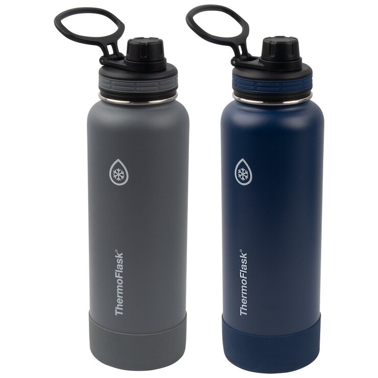 ThermoFlask, Set de 2 Botellas Termicas de Acero Inoxidable, Azul ...