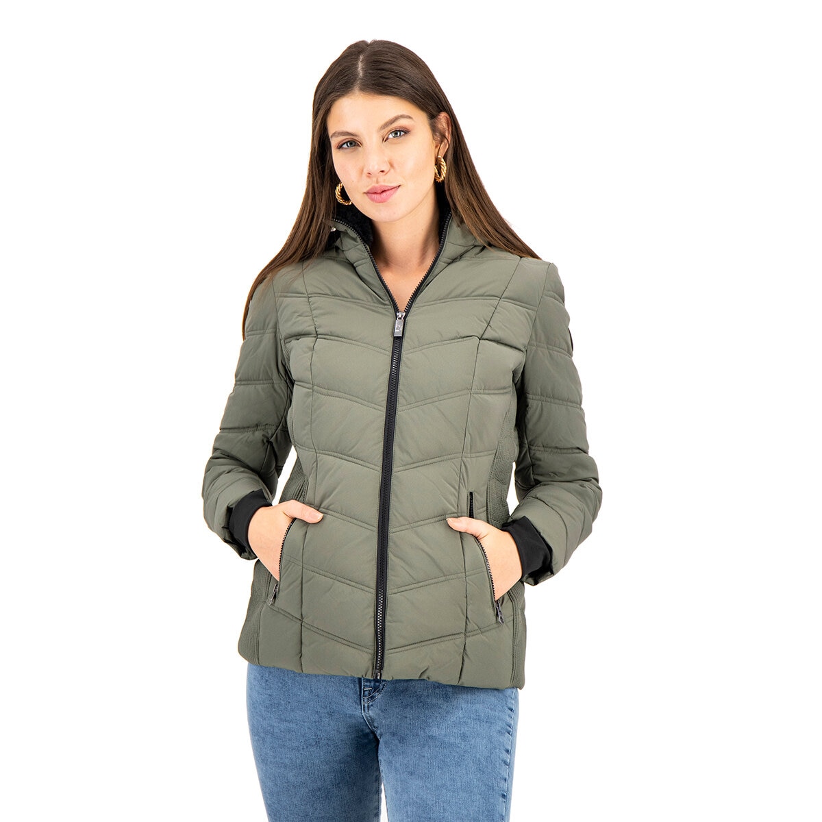 Nautica Chamarra para Dama Verde olivo Extra Grande | Cos...