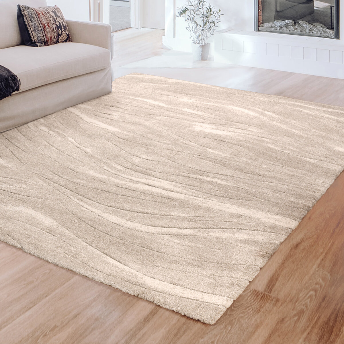 Plush Step Tapete Decorativo 160cm x 214cm, Zedan Beige
