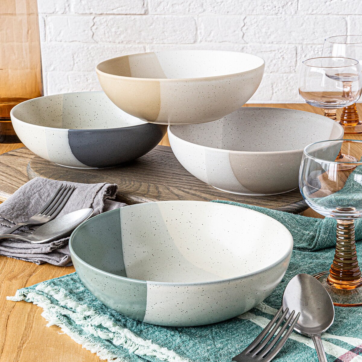 Over and Back Juego de 4 Platos Hondos Individuales | Cos...