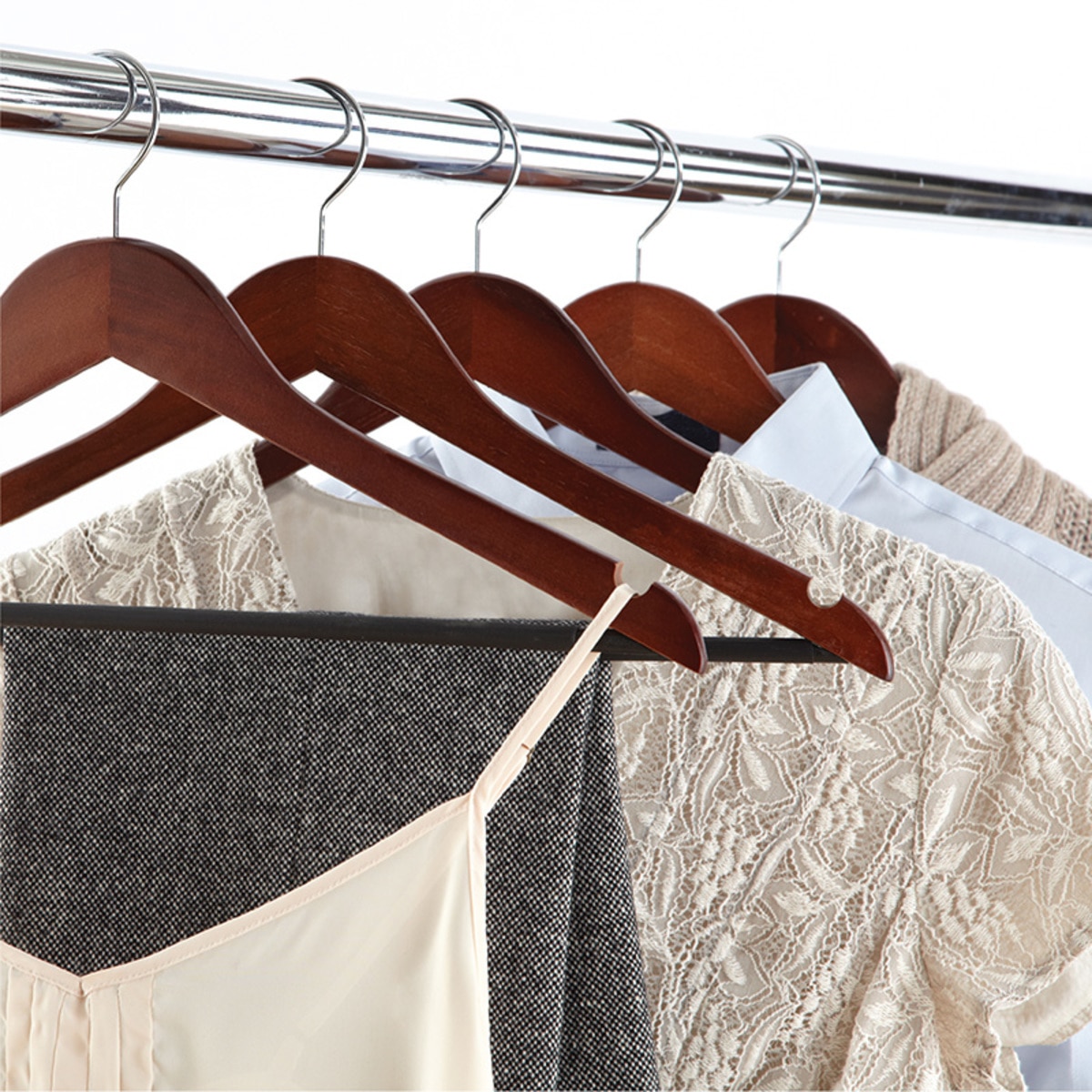 Cohesion Products, set de 40 ganchos de madera con antiderrapante ...