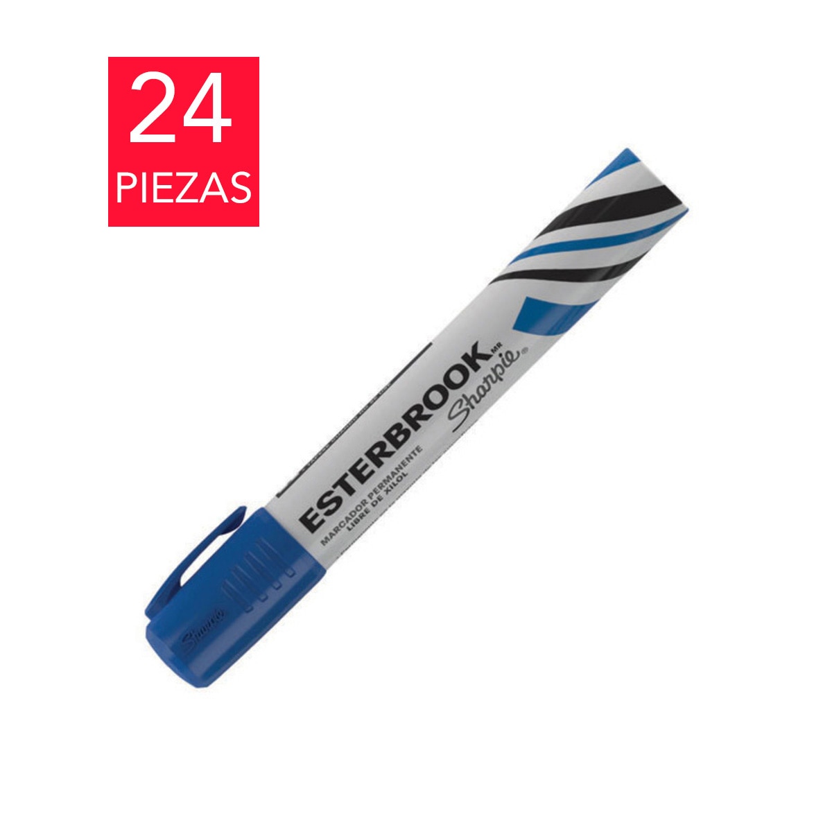 Esterbrook marcador azul permanente con punta de cincel