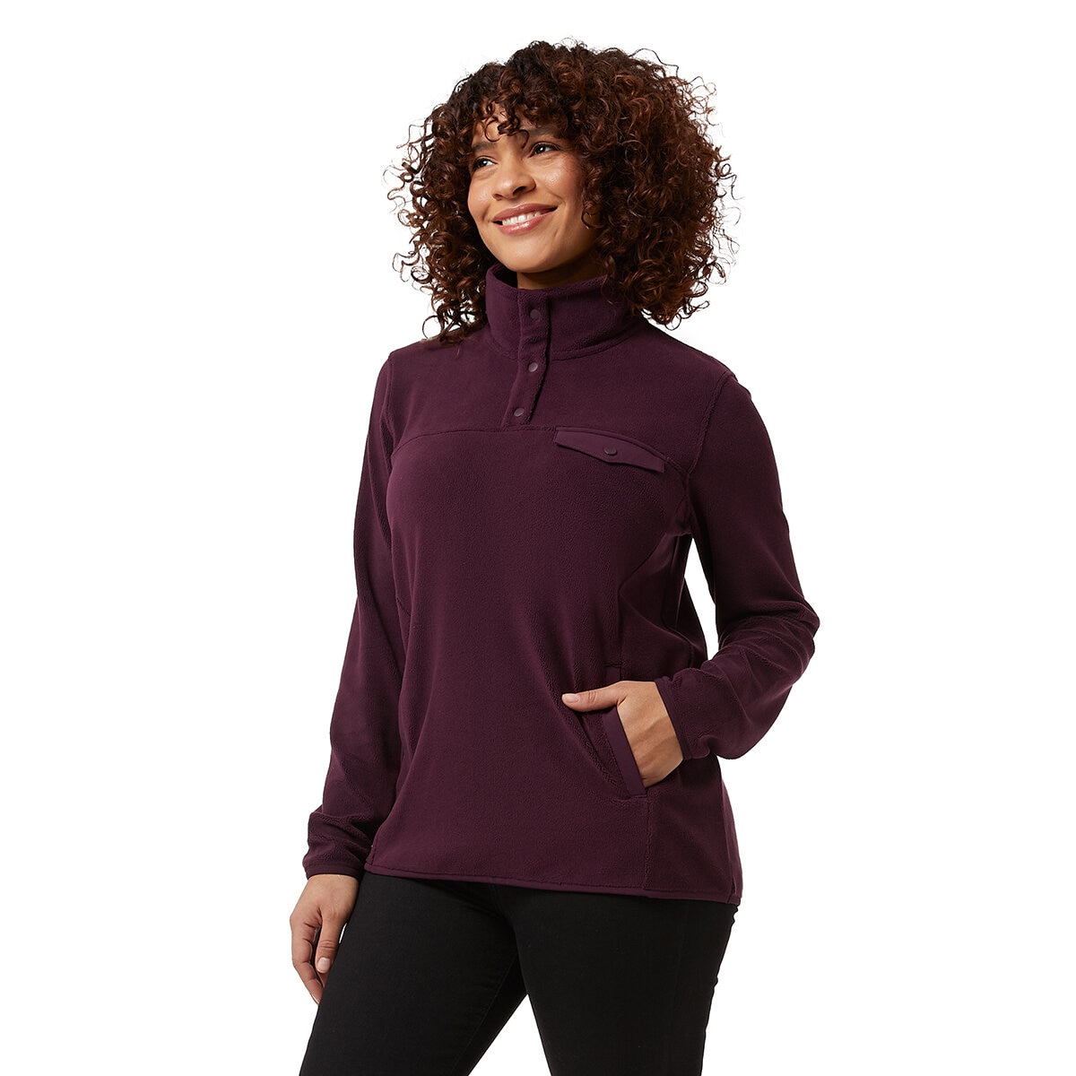 32 Degrees Heat Suéter de fleece para Dama Morado Chica