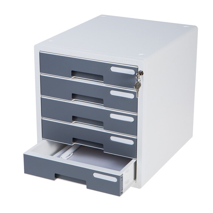 SYSMAX, Archivero para Escritorio con 5 Cajones con Cerradura, Gris ...