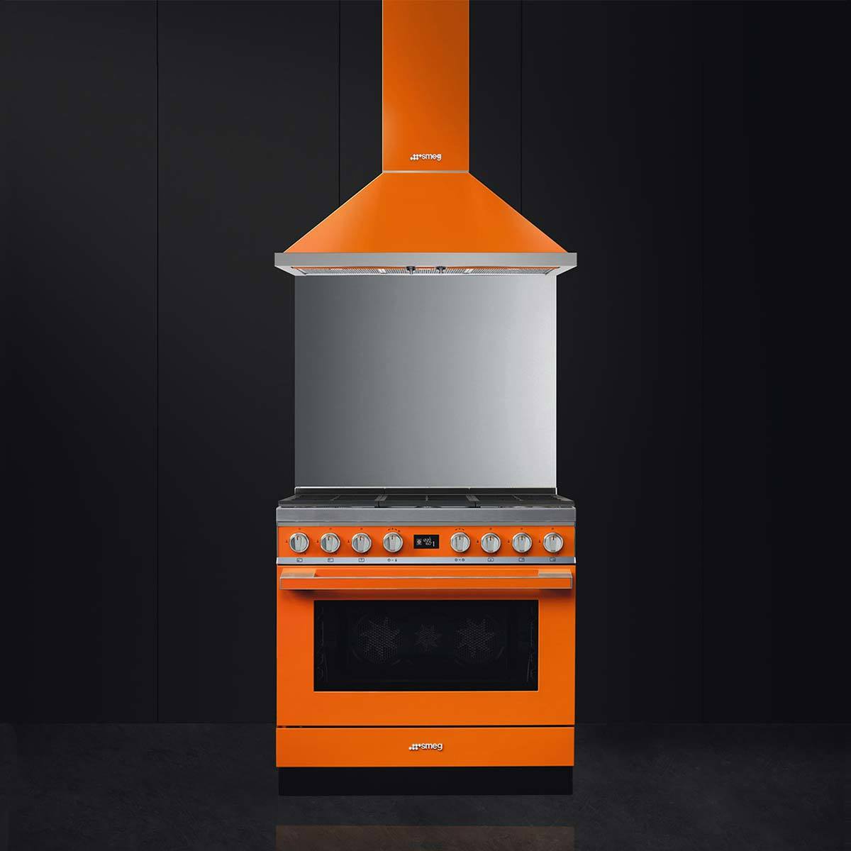 Smeg, Bundle Campana 90cm + estufa 90cm naranja | Costco México