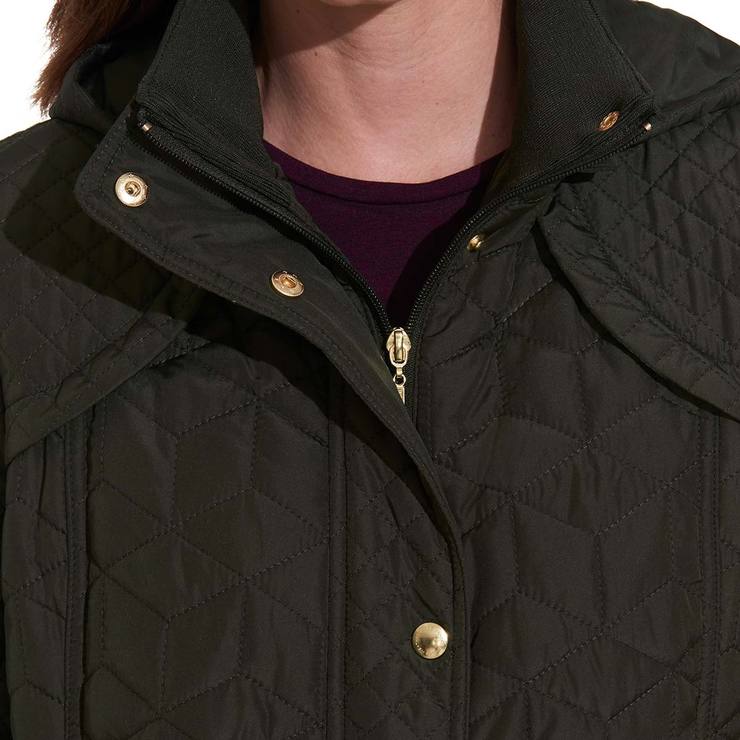 Weatherproof, Chamarra Larga con Gorro para Dama, Verde | Costco México