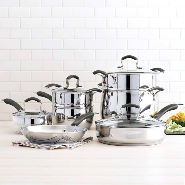 Batería De Cocina De Acero Inoxidable Epicurious 11 Piezas Costco