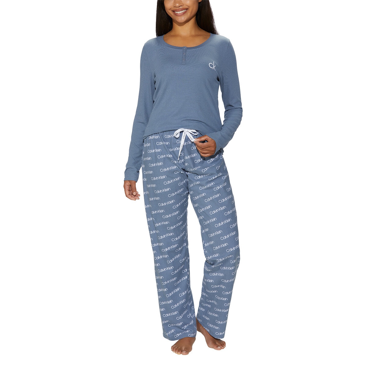 Calvin Klein Pijama Para Dama 2 Piezas Azul Chica Cost