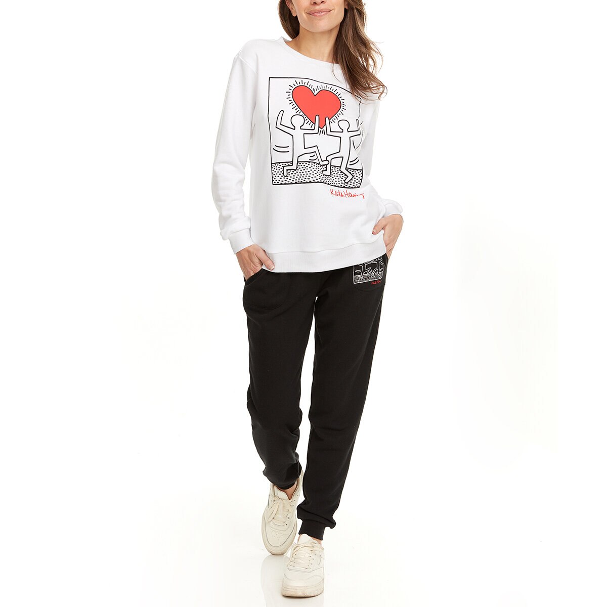 Keith Haring Lounge Set para Dama Blanco Extra Grande | C... Keith Haring Lounge Set para Dama Blanco Extra Grande | C...