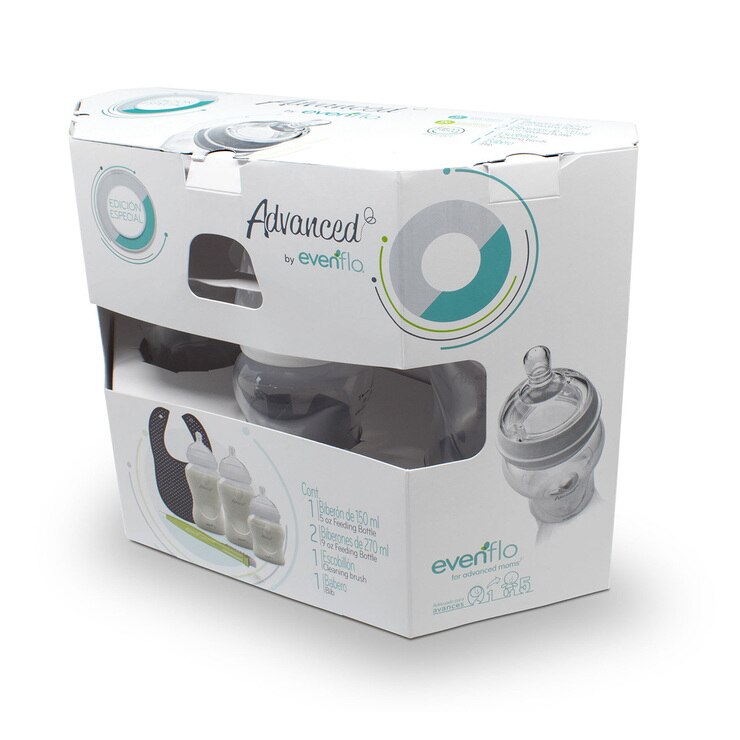 Set de Biberones Color Blanco, Evenflo Advanced, 5 piezas | Costco México