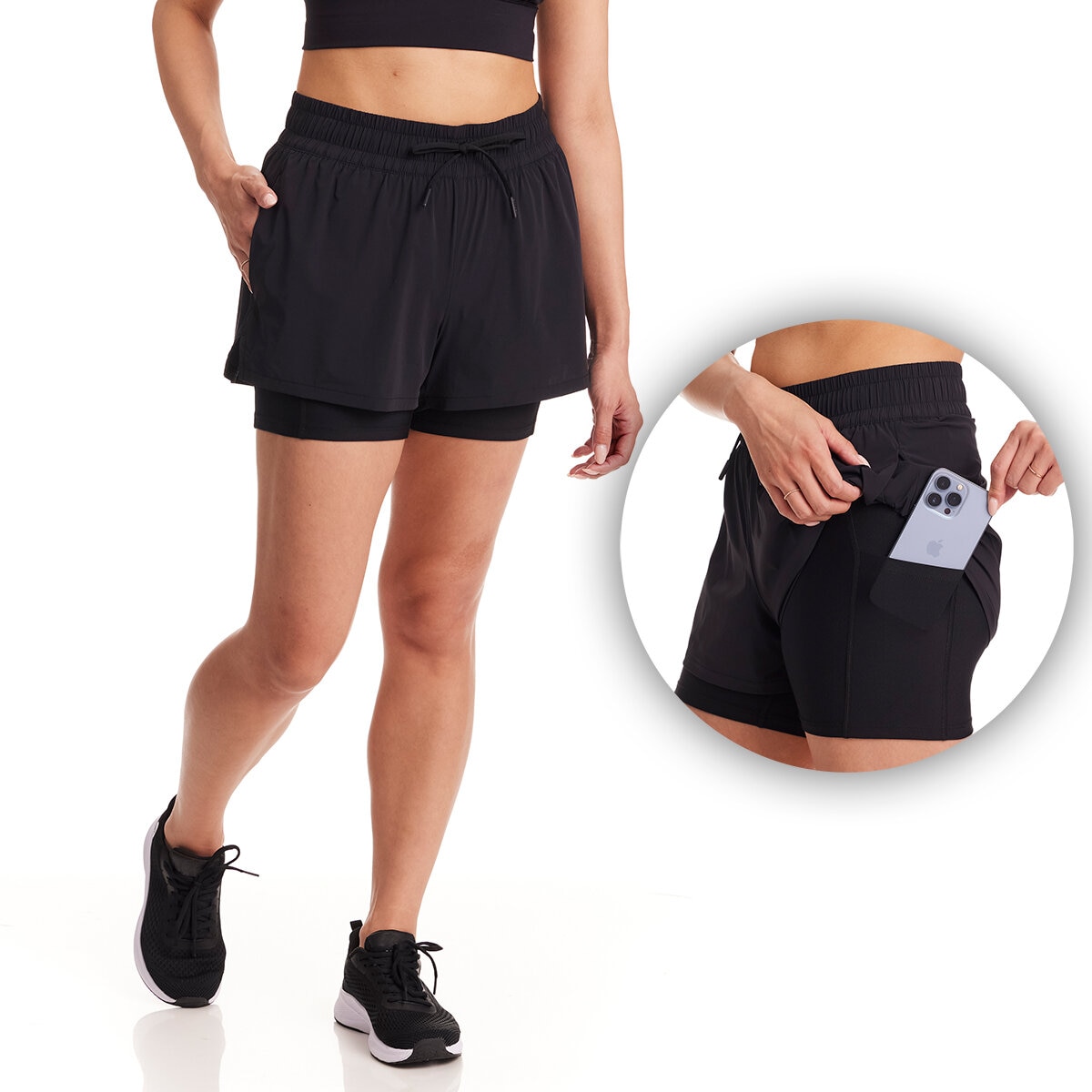 Avalanche Short Deportivo para Dama Negro Mediano | Costc...