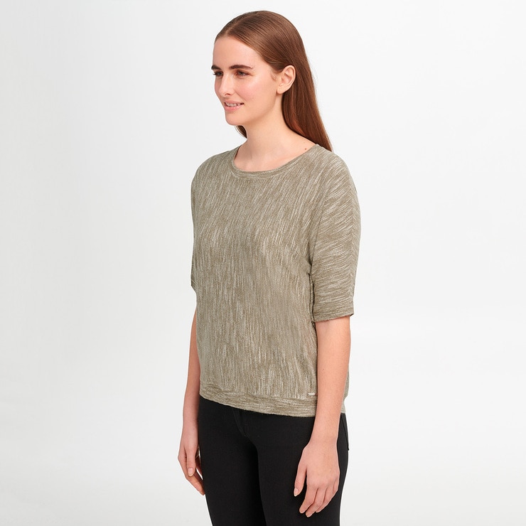 DKNY Jeans, Blusa Estilo Dolman con Mangas Tipo Raglan Jaspeada para ...