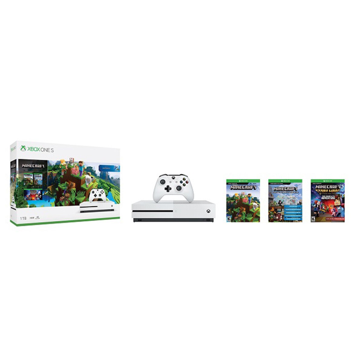 Xbox One S 1TB Consola + Paquete Minecraft (Minecraft + Minecraft ...