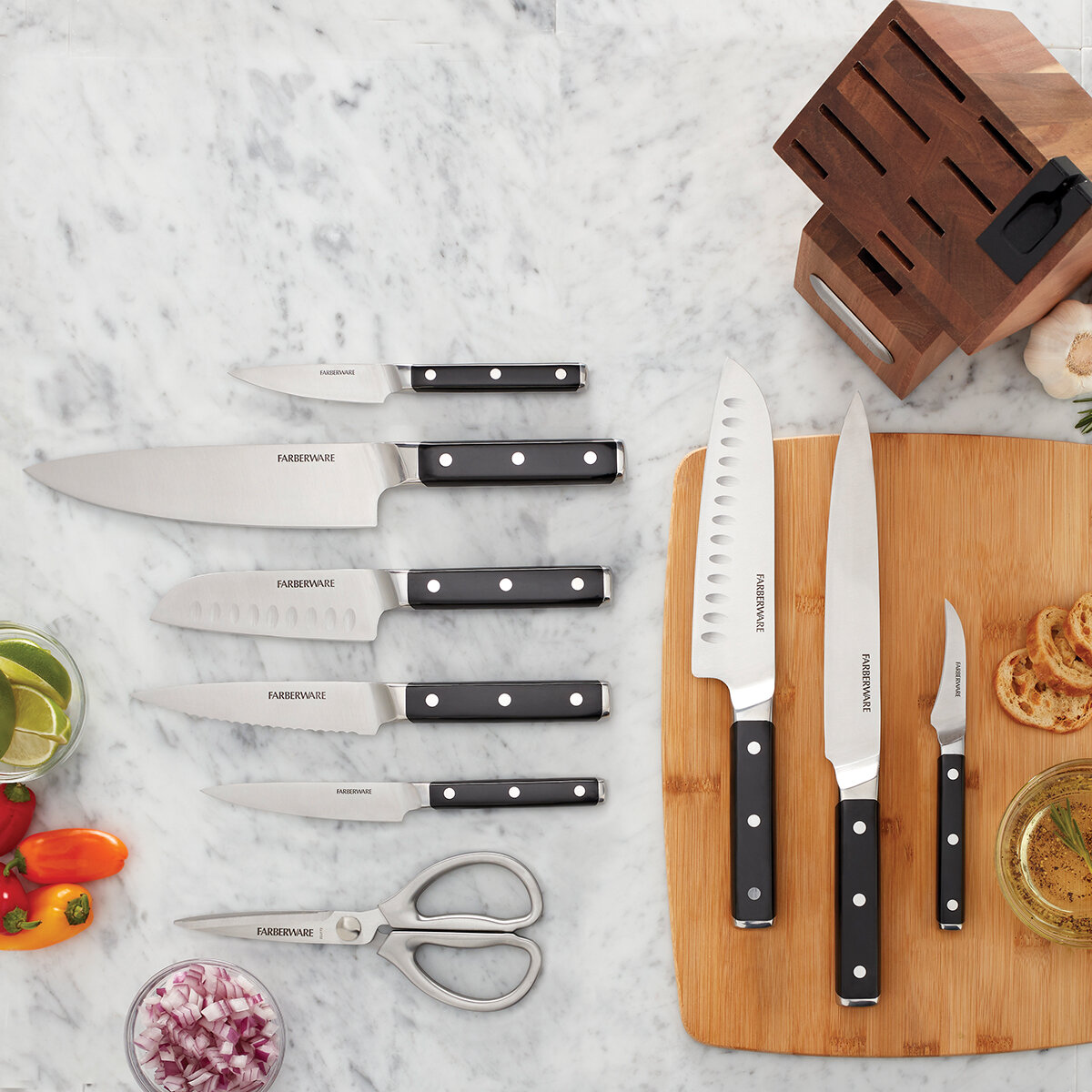 Farberware Juego de Cuchillos de Acero Alemán Forjado con...