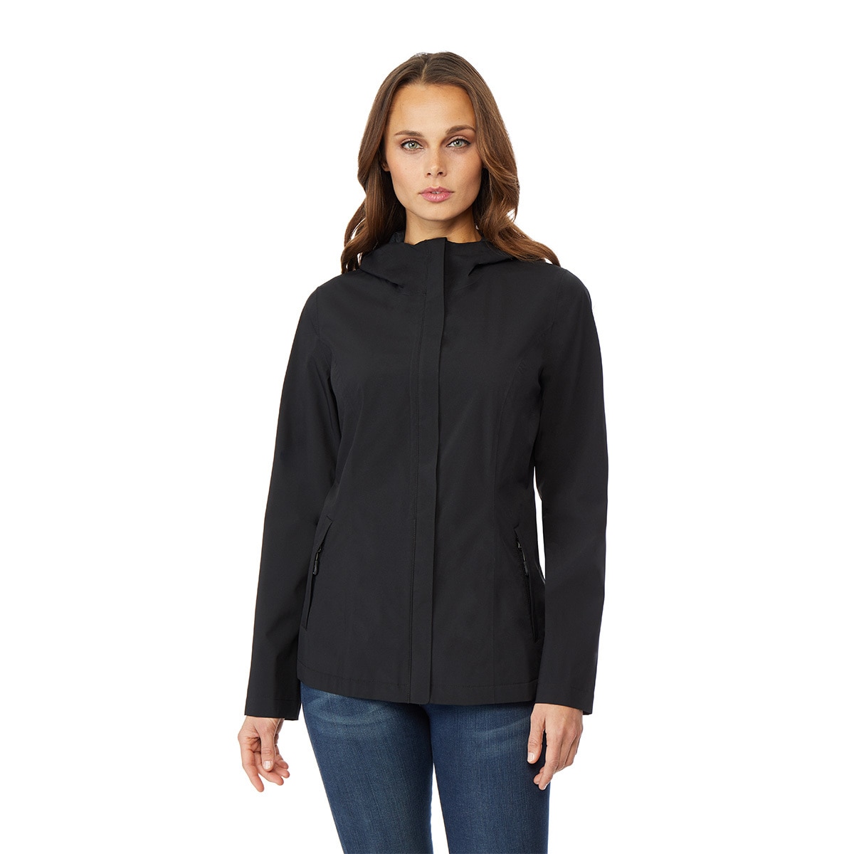 32 Degrees Cool, Chamarra Impermeable con Gorro para Dama, Negro ...