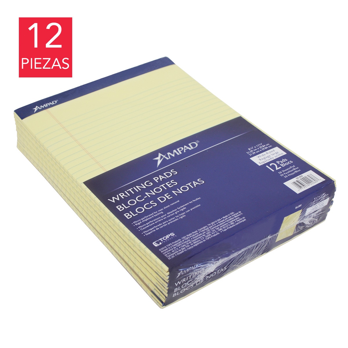 Ampad Block de Notas Rayadas Tamaño Carta 12 Piezas | Cos...
