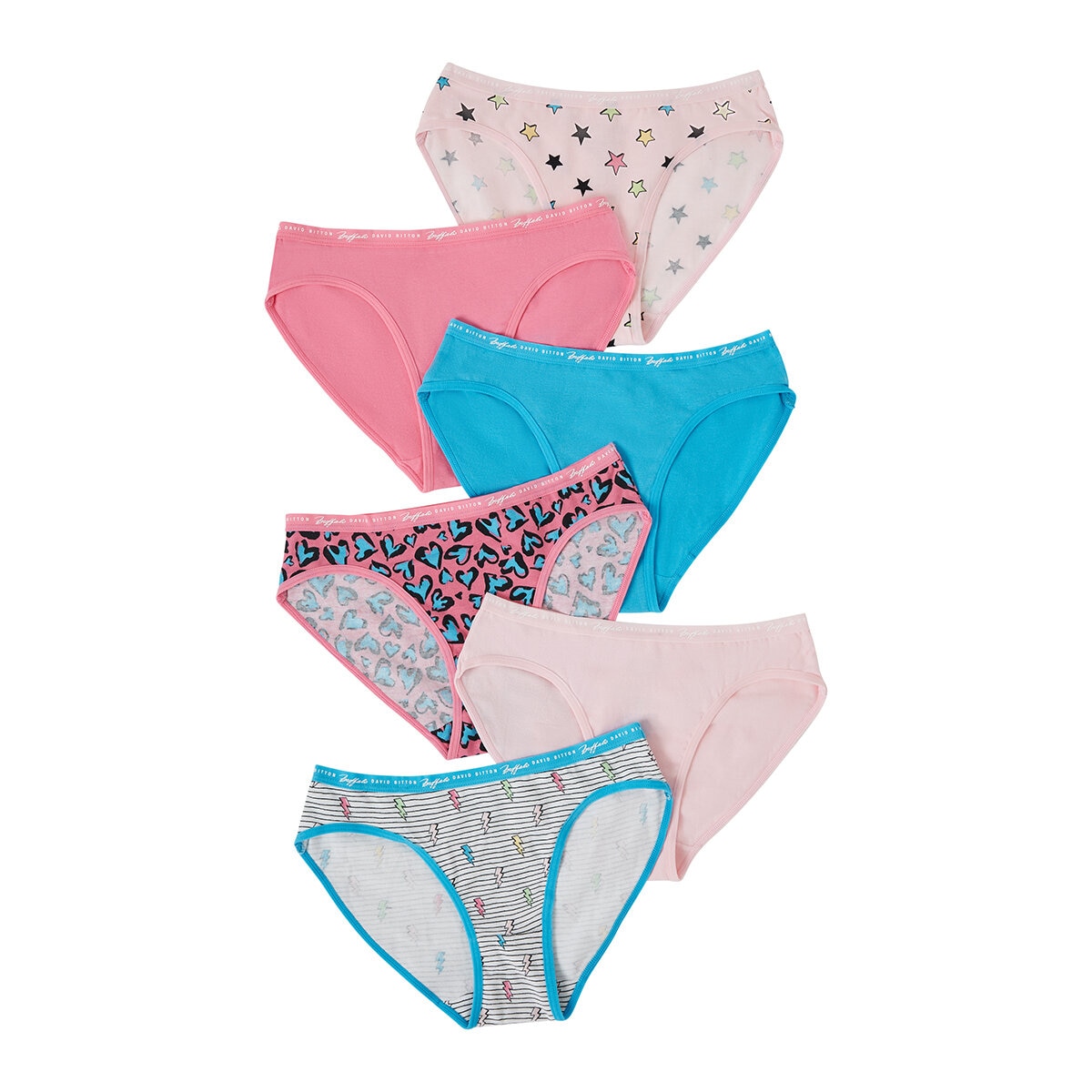 Buffalo Ropa Interior para Niña 6 Piezas Rosa Mediana 8-10