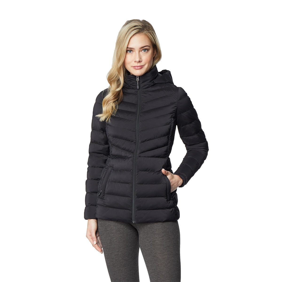32 Degrees Heat, Chamarra Acolchada con Gorro Desprendible para Dama ...