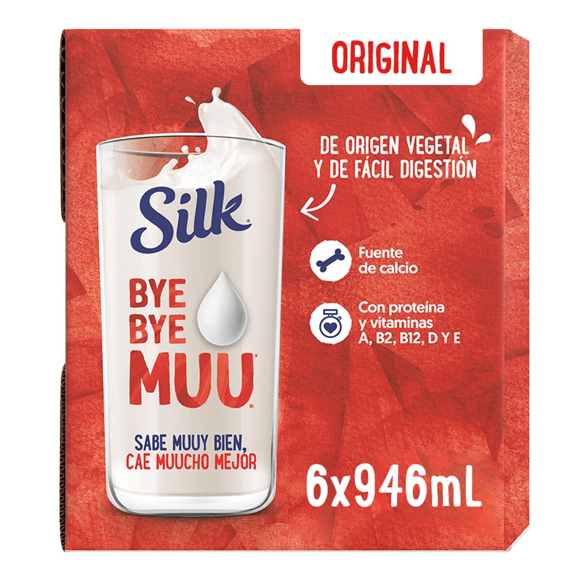 Silk Bye Bye Muu Original Bebida Vegetal 6 pzas de 946 ml