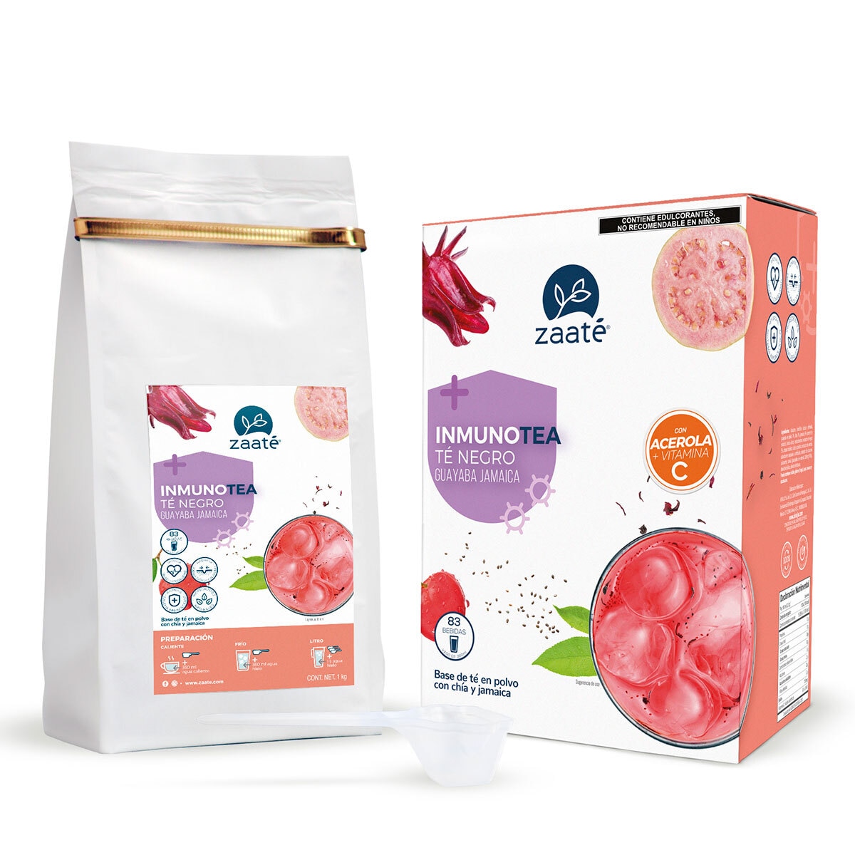 Té Negro Guayaba Jamaica con Vitamina C y Acerola, Inmuno Tea Zaaté 1 ...