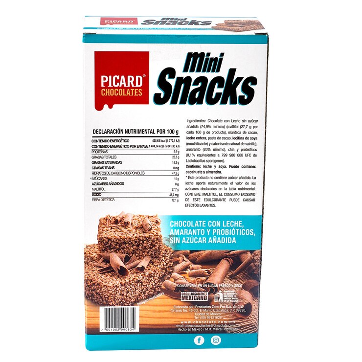 Mini Snacks de Amaranto con Chocolate sin Azúcar con Probióticos ...