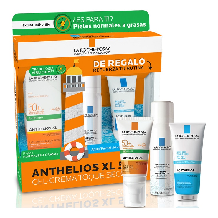La Roche Posay, Pack Anthelios Toque seco 50ml + Agua Termal 50g + Gel ...