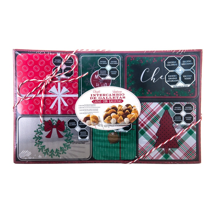 Canasta Navideña DesignPac Latas con Galletas 6 piezas | Costco México