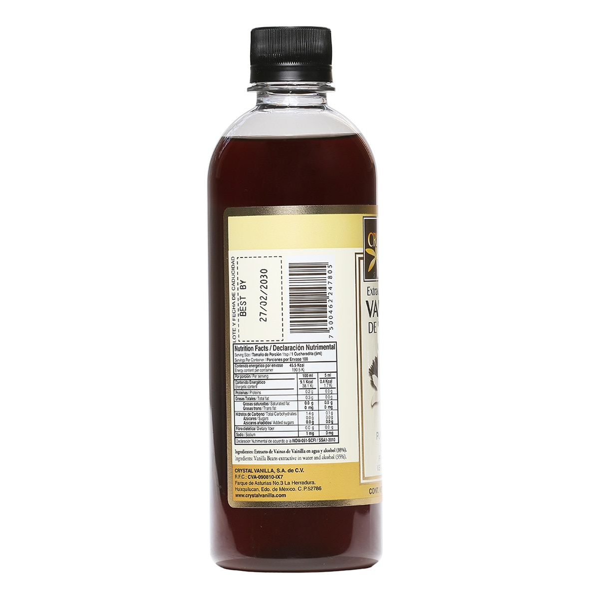 Extracto Natural de Vainilla de Papantla, Crystal Vainilla 500 ml ... Extracto Natural de Vainilla de Papantla, Crystal Vainilla 500 ml ...