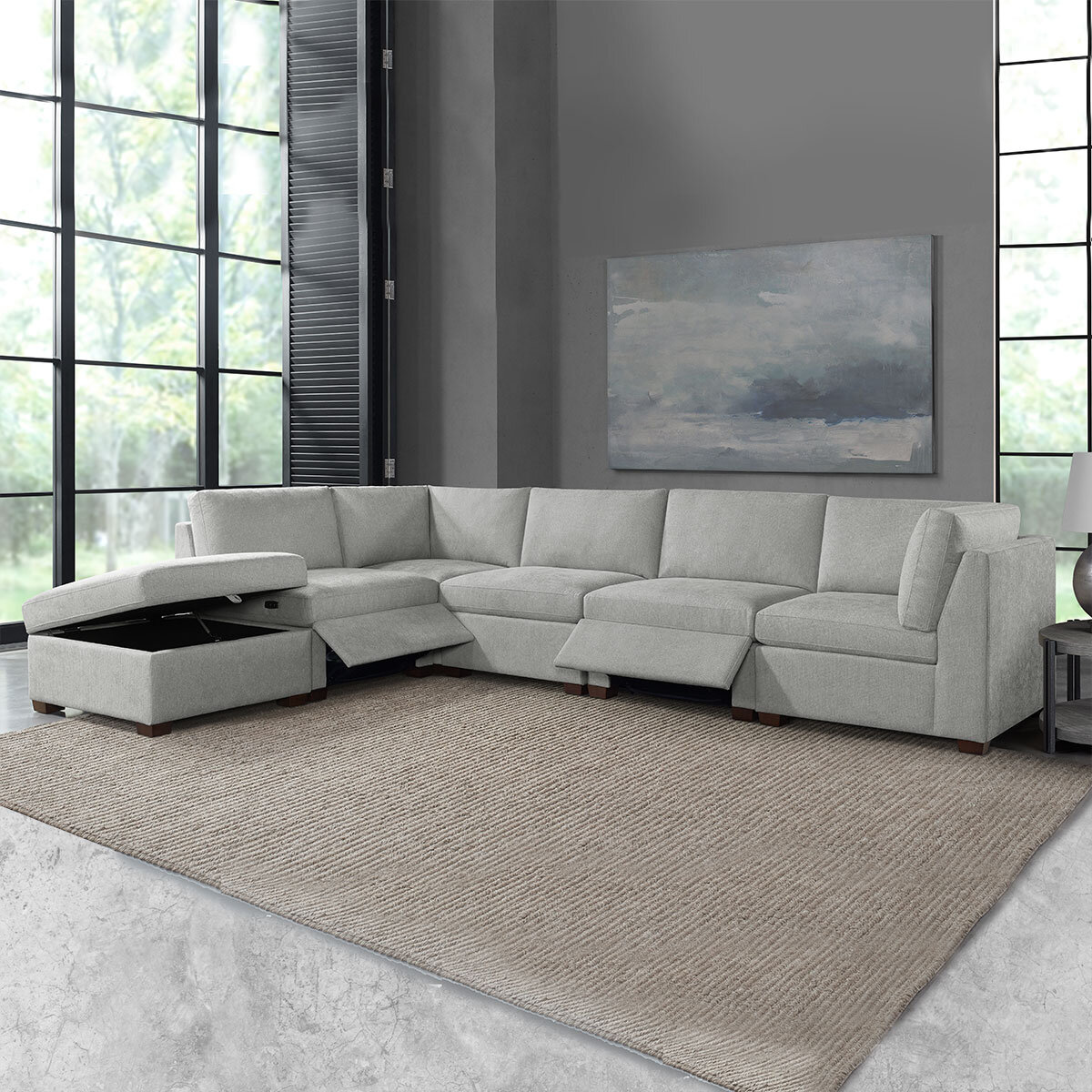 Thomasville, Sofá Seccional Modular de Tela de 6 Piezas | Costco M...