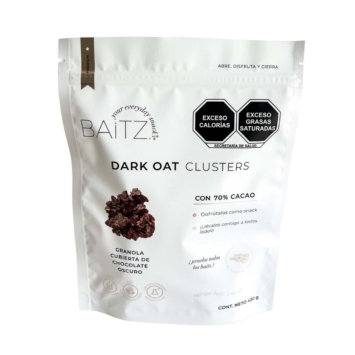 Baitz Enjambres de Granola Cubiertos de Chocolate 430 g