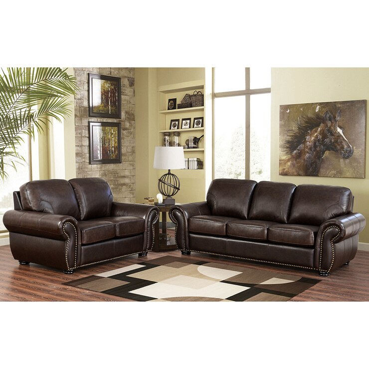 Abbyson Living, Breckenridge, set de sofas, 2 piezas, piel | Costco Mexico