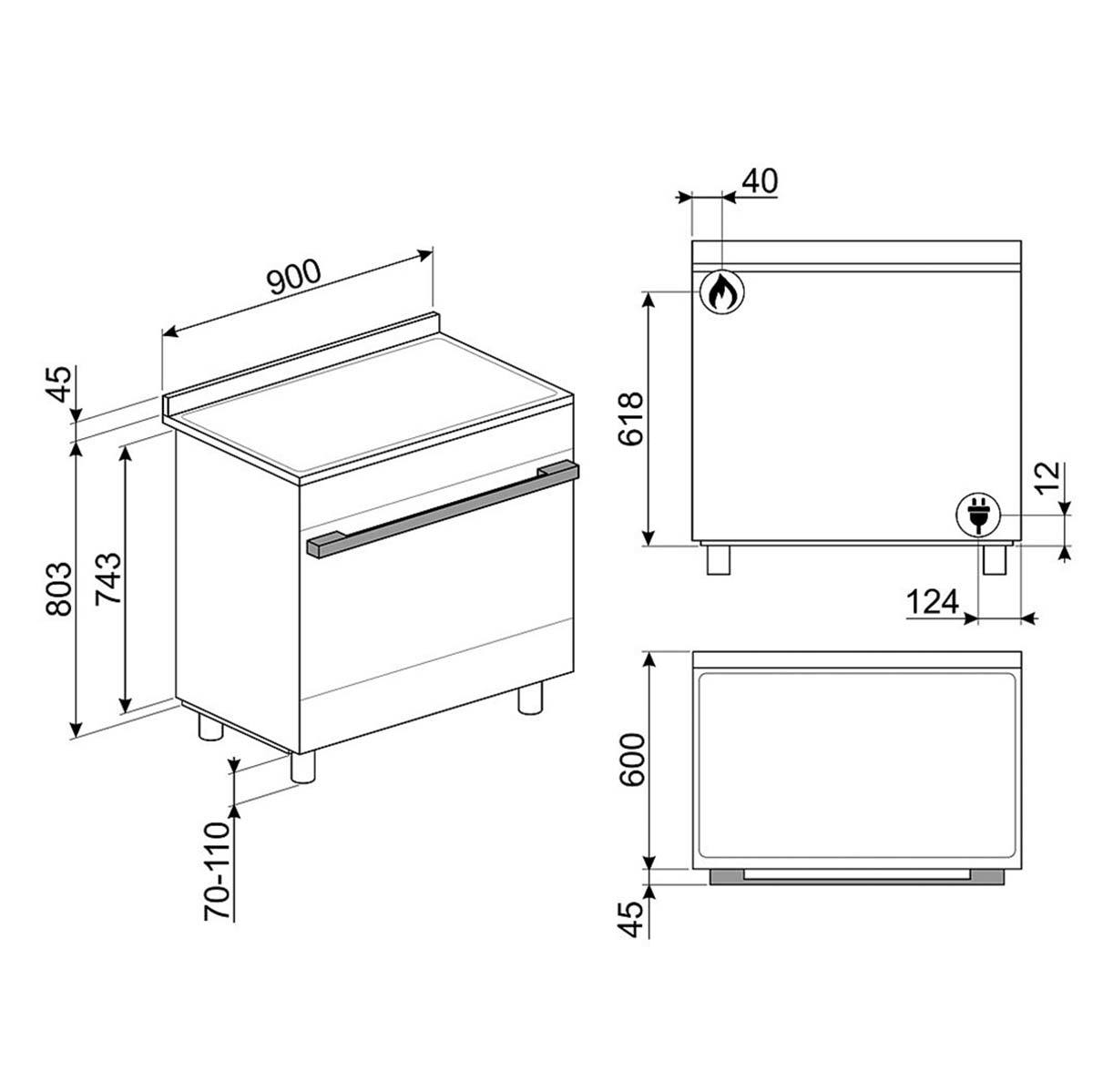 Smeg, Bundle Campana 90cm + estufa 90cm naranja | Costco México