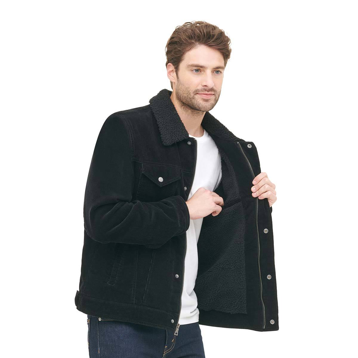 GH Bass, Chamarra de Pana con Forro Sherpa para Caballero, Negro ...