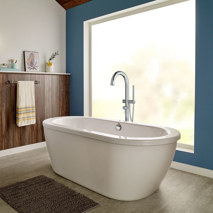 American Standard, monomando alto para tina a piso con regadera manual ...