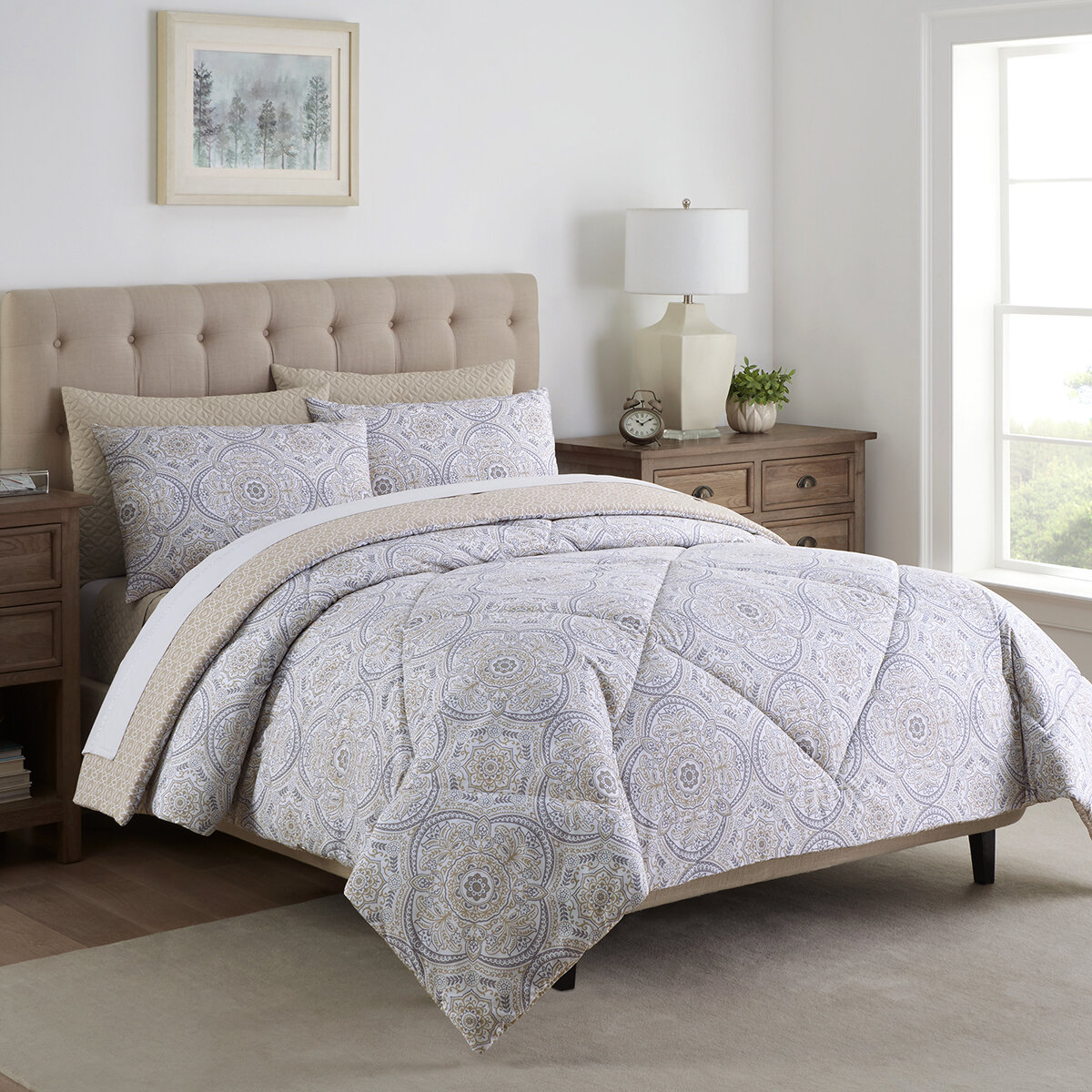 Style Décor Juego de Cama Queen Size Reversible de 6 piez...