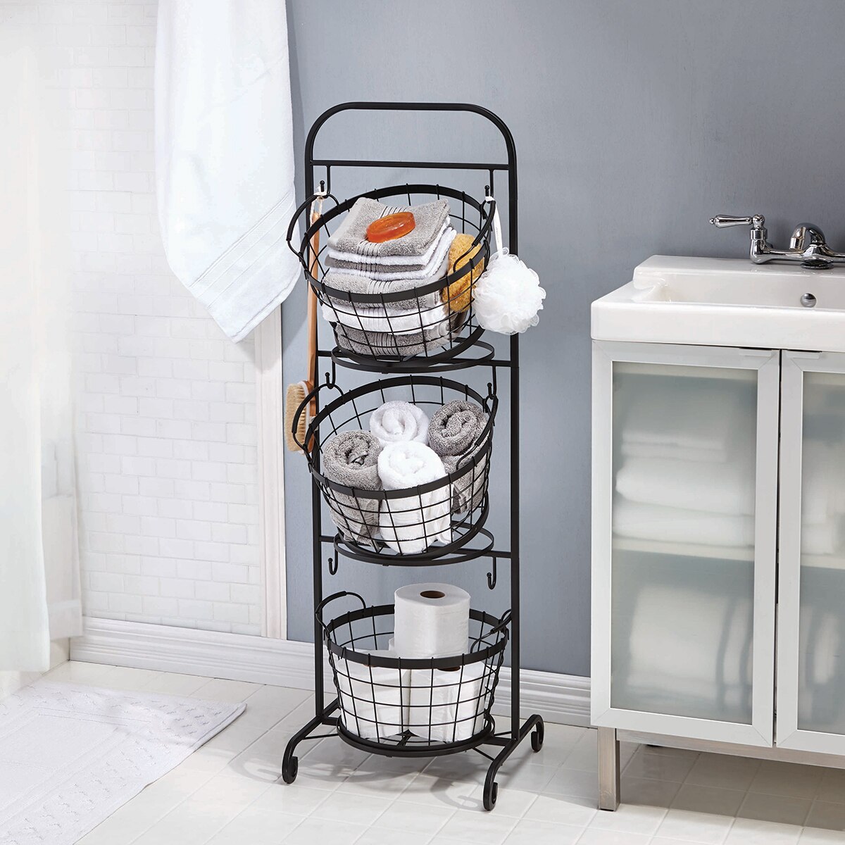 Mesa, Estante de 3 Niveles con Canastas Removibles | Cost...