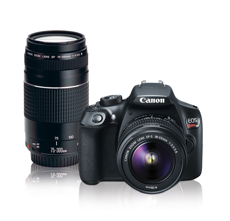 Canon EOS Rebel T6 +lente EF-S 18-55mm + lente EF 75-300mm | Costco México