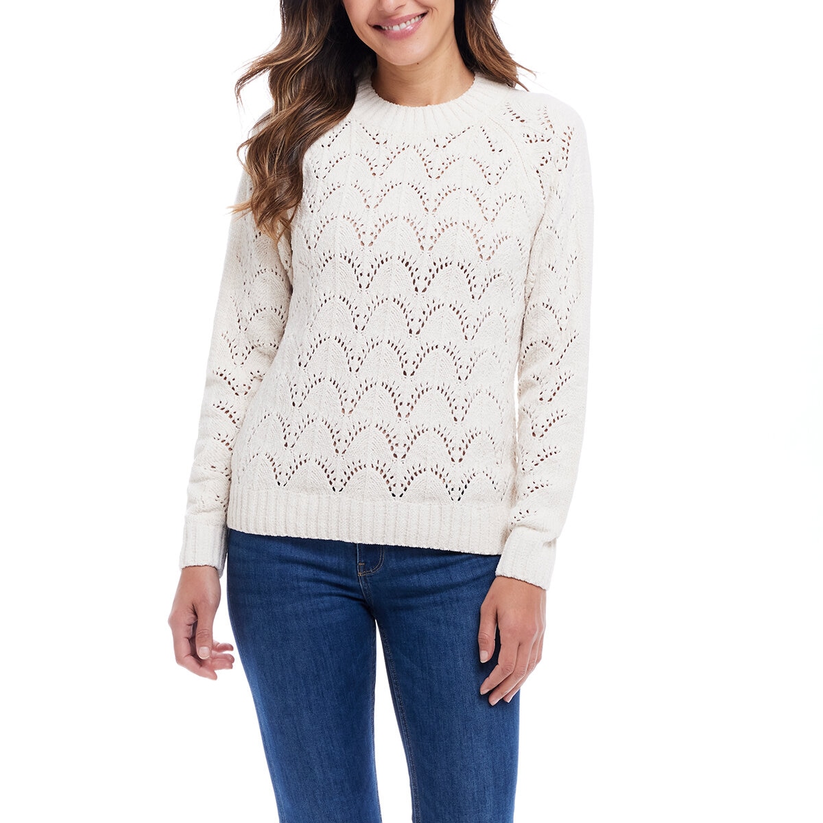 Weatherproof Vintage Suéter para Dama Blanco Extra Grande