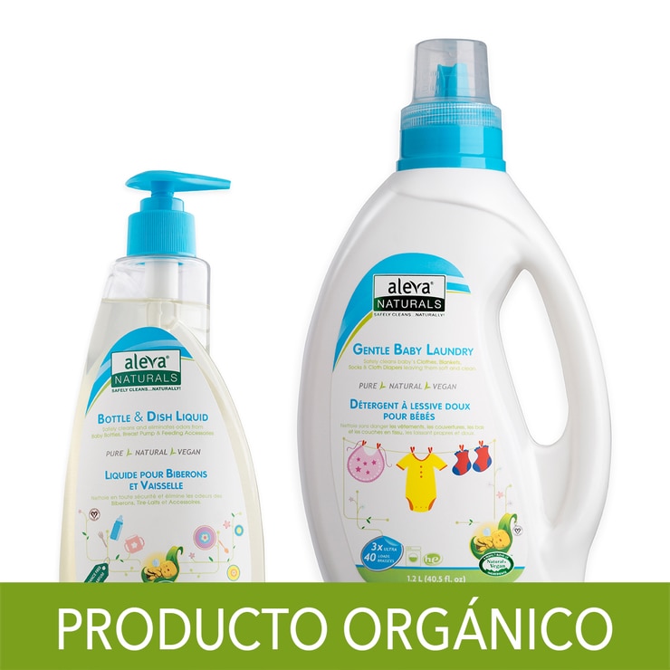 Aleva detergente para ropa de bebé 1.2L 3x Ultra y jabón para mamilas ...
