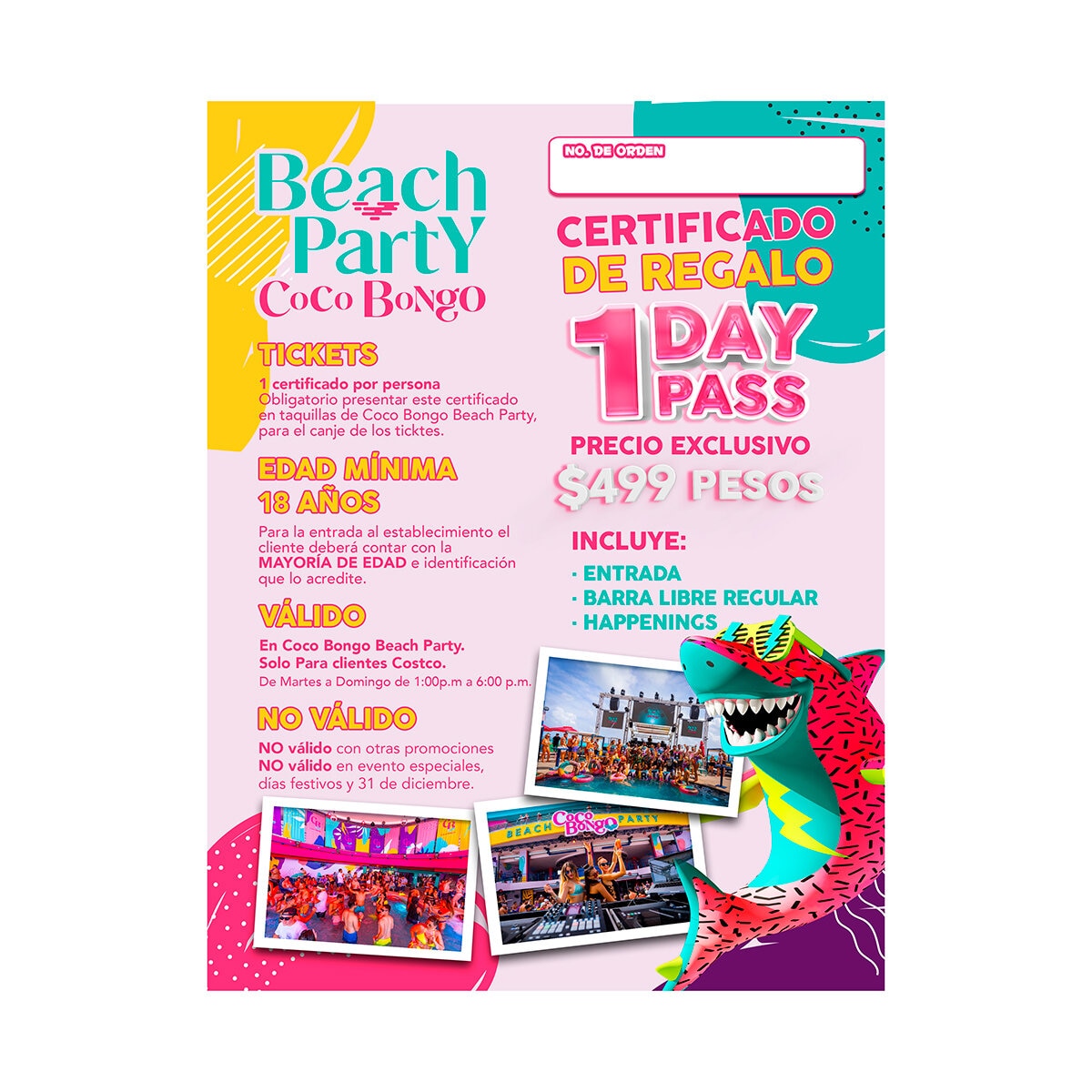 Coco Bongo Beach Party, One Day Pass | Costco México