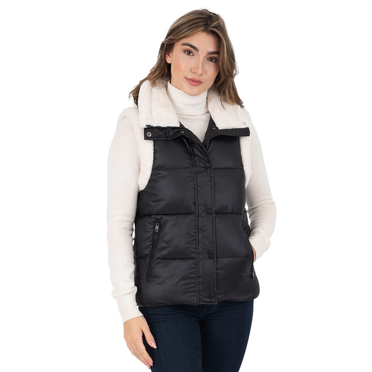 Kensie Chaleco acolchado para dama Negro Chica | Costco M...