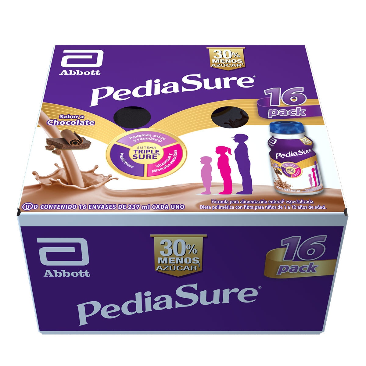 Suplemento Alimenticio para Niños Sabor Chocolate, Pediasure, 16 piezas ...