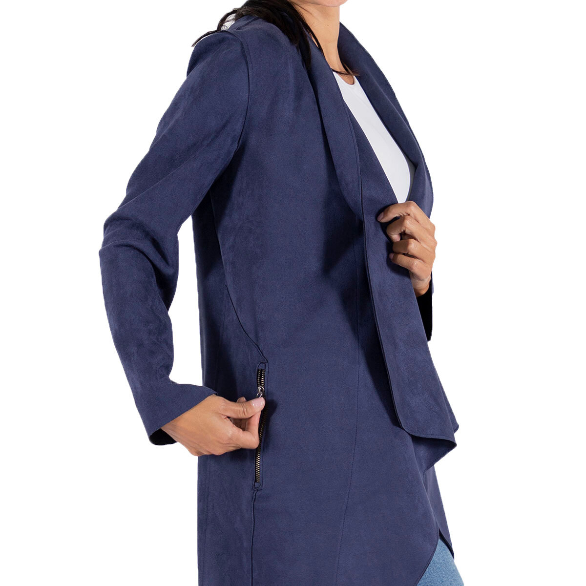 Shyla, Saco Suelto de Suede, Color Azul, para Dama, Varia...