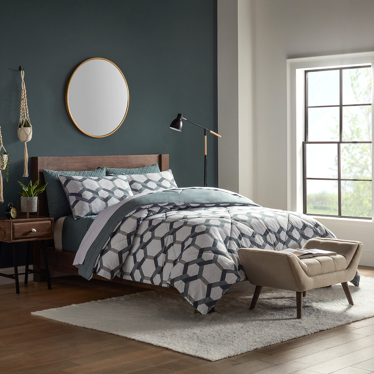 Style Décor Juego de Cama Queen Size Reversible de 6 piezas