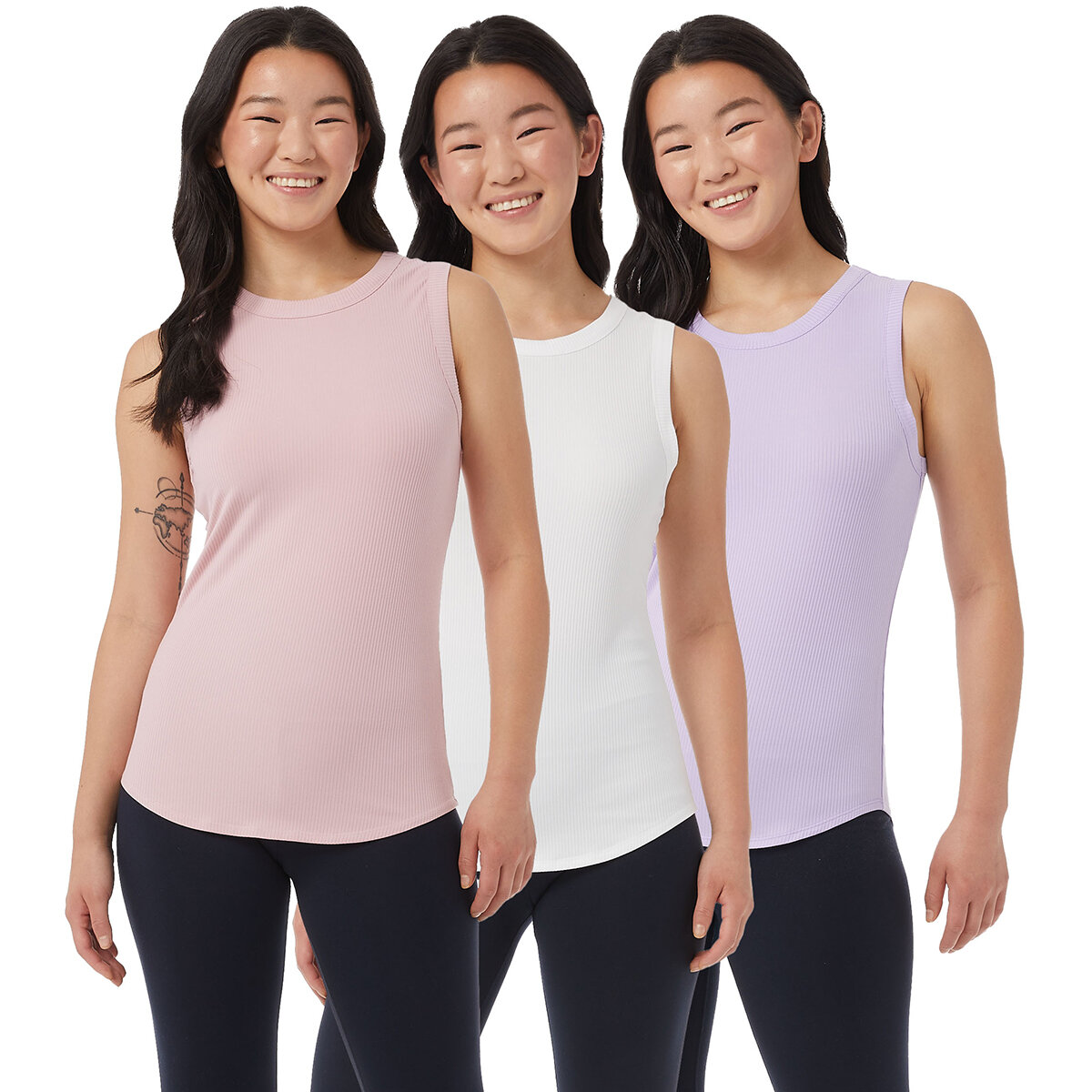 32 Degrees Cool Camiseta Suave para Dama 3 Piezas Rosa Cl...